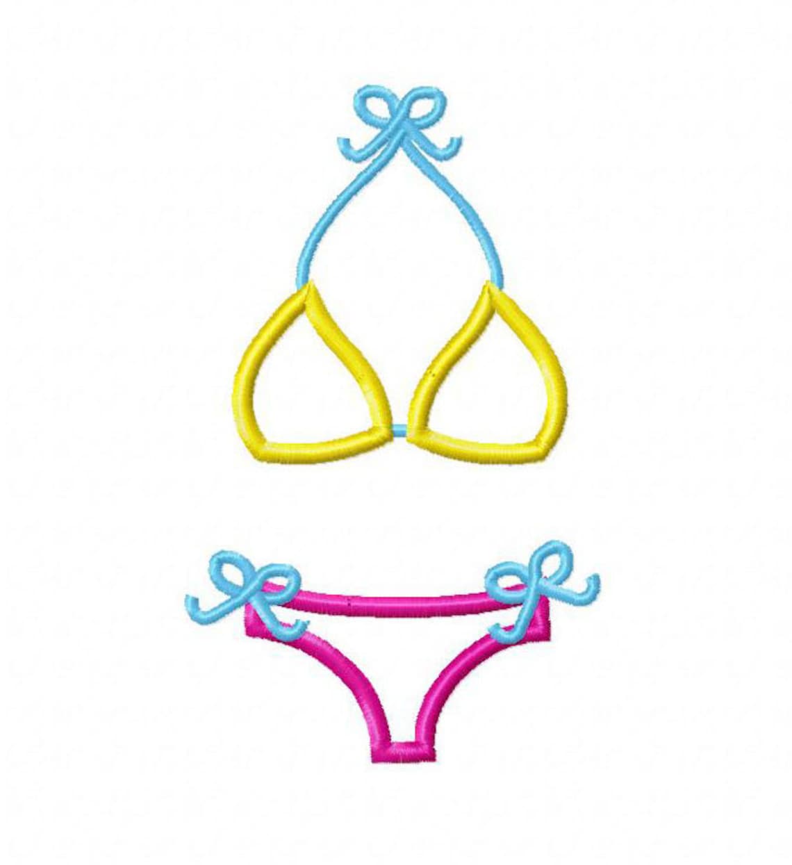 Applique Bikini Machine Embroidery Design - 4 Sizes - Instant Download ...