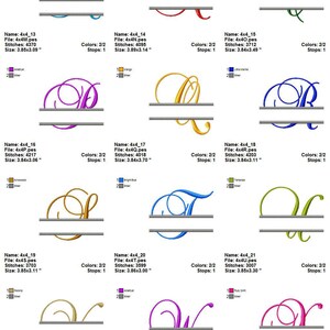 4x4 Size Split Script Machine Embroidery Font Monogram Alphabet - BX ...