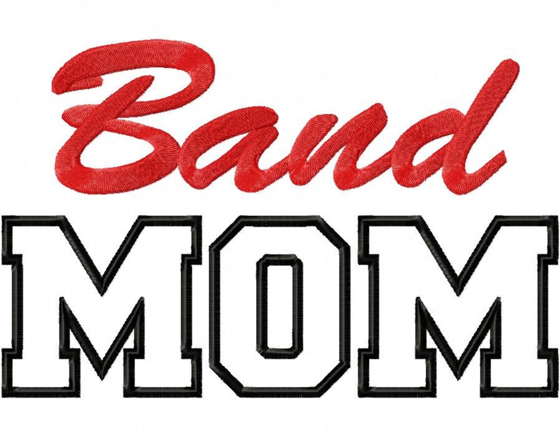 Band Mom Applique Machine Embroidery Design - 3 Sizes - Instant ...