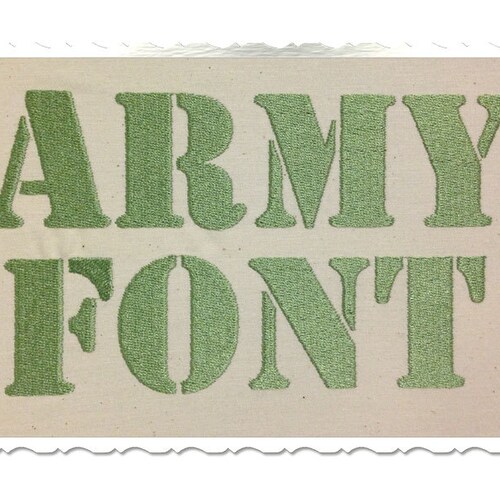 Army Stencil Machine Embroidery Font Alphabet 3 Sizes - Etsy