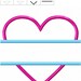 Split Applique Heart Machine Embroidery Design 4 Sizes - Etsy