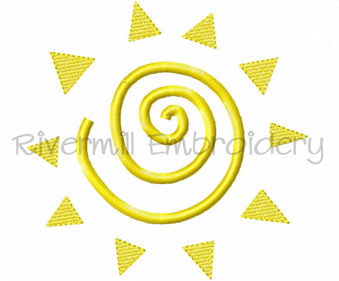 Swirl Sun Machine Embroidery Design - Etsy