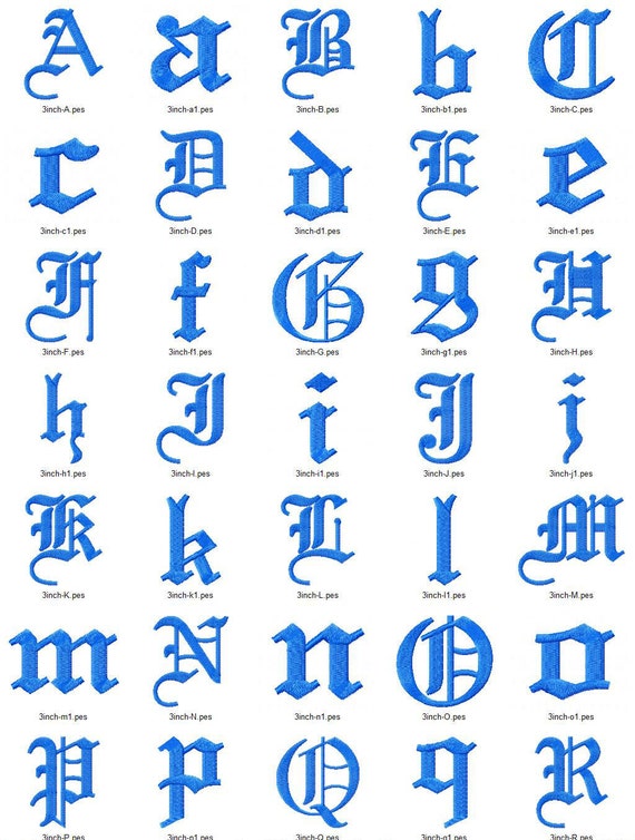Old English B Blue