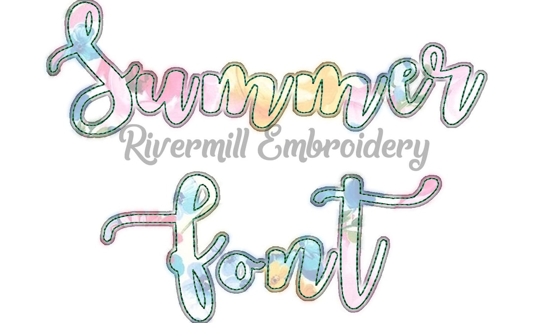 Summer Raggy Script Applique Machine Embroidery Font Alphabet - 4 Sizes ...