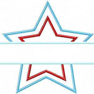 Split Star Applique Machine Embroidery Design - 5 Sizes - Instant ...