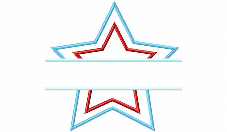 Split Star Applique Machine Embroidery Design - 5 Sizes - Instant ...