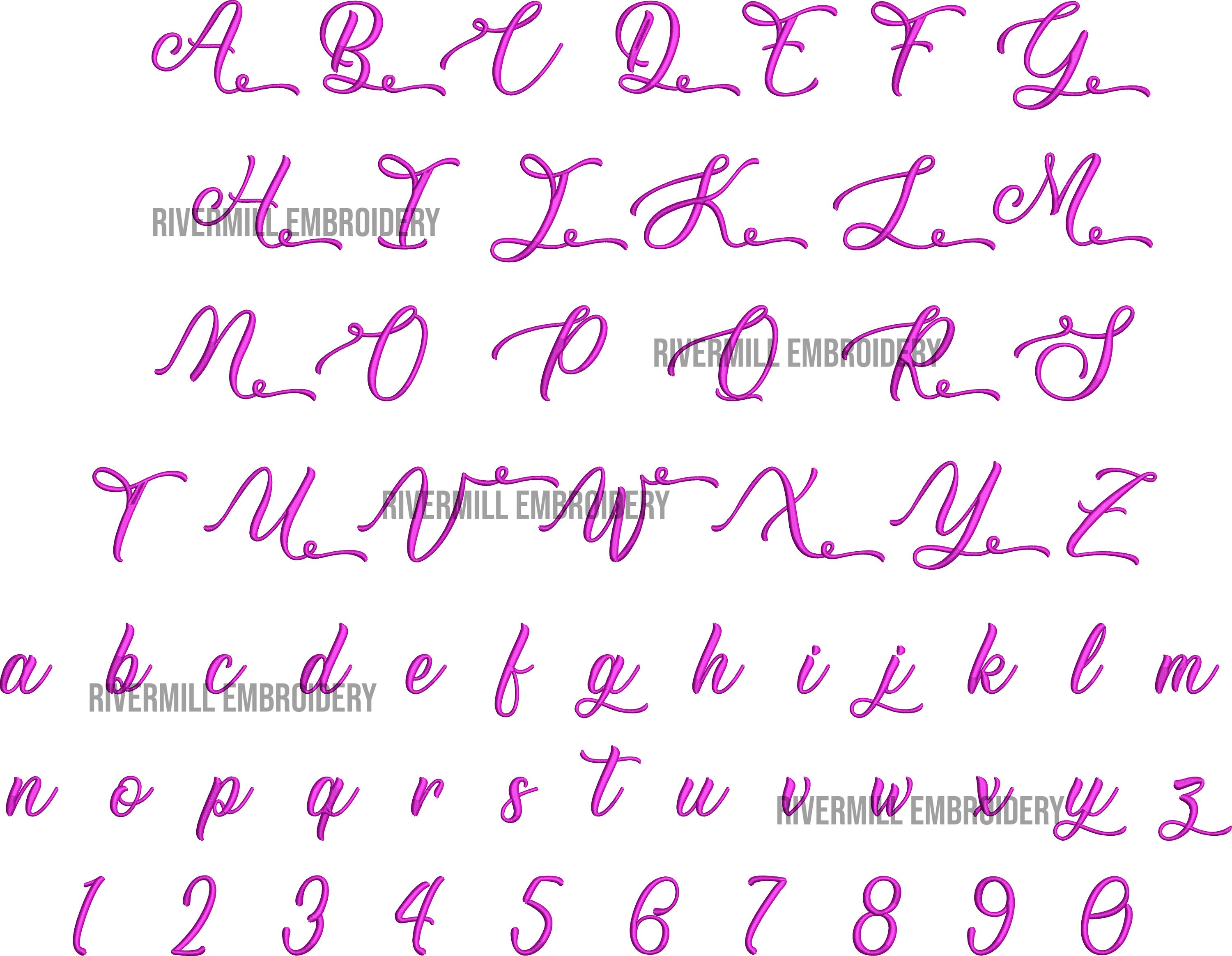 Kendall Machine Embroidery Font Monogram Alphabet - 3 Sizes - BX Files ...