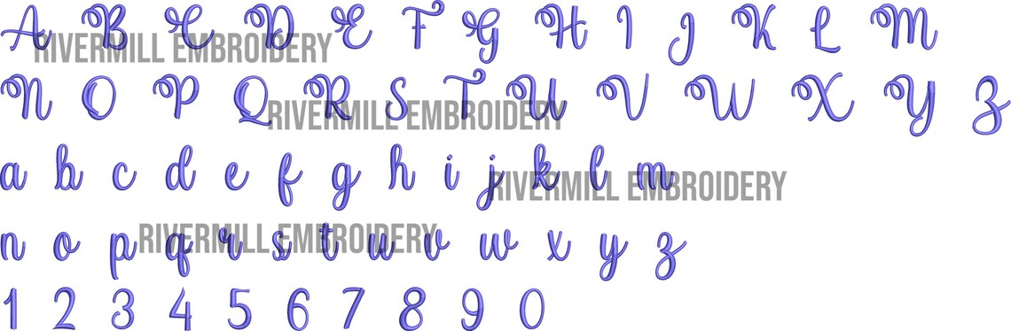 Harriet Script Machine Embroidery Font Monogram Alphabet - 3 Sizes - BX ...