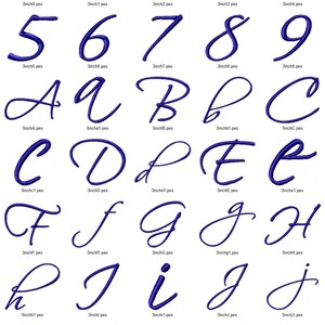 Scriptina Machine Embroidery Font Monogram Alphabet - 3 Sizes - BX ...