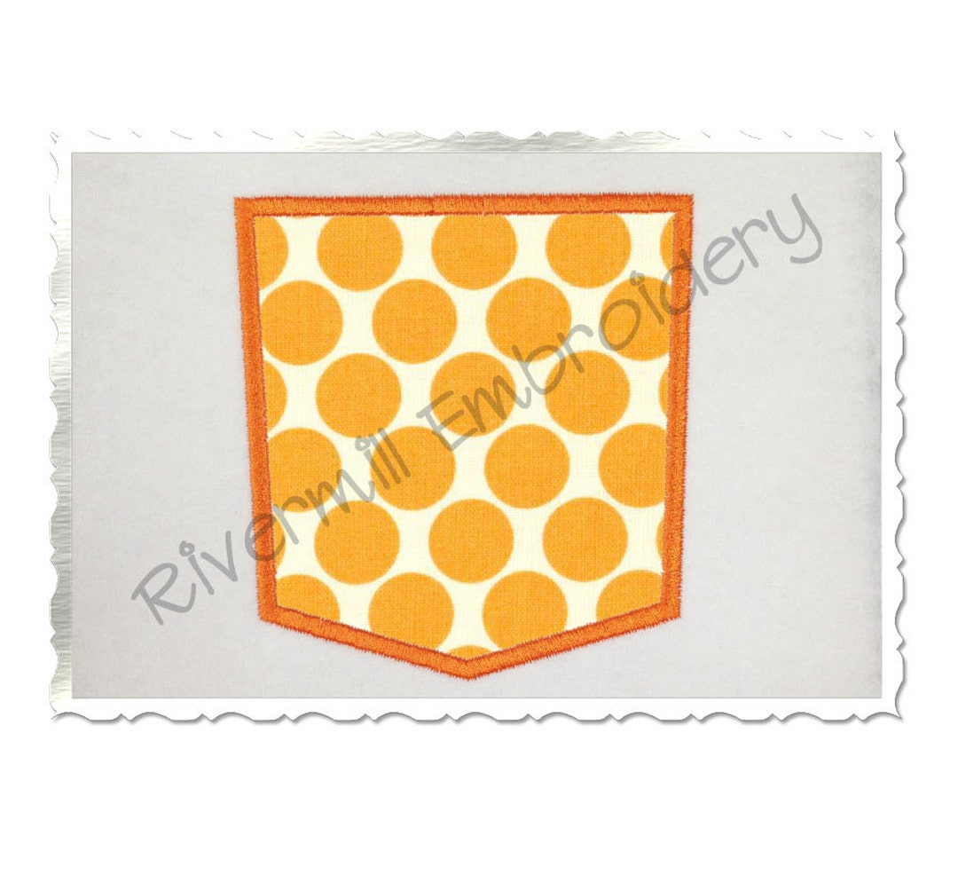 Applique Faux Pocket Machine Embroidery Design - 7 Sizes - Instant ...