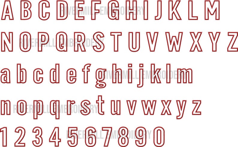 Brandon James Machine Embroidery Font Duo Alphabet - 3 Sizes - Two ...