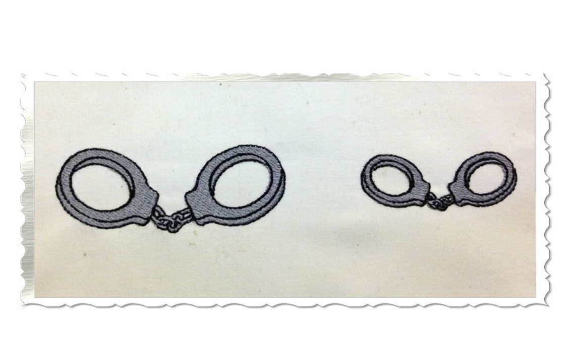 Mini Handcuffs Machine Embroidery Design 2 Sizes - Etsy