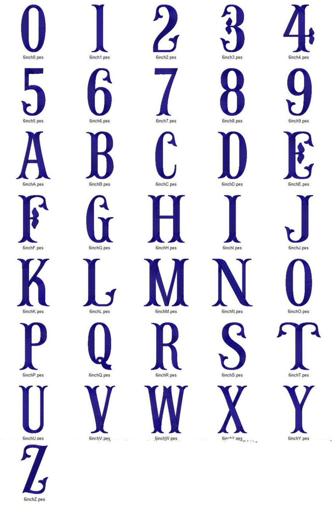 Large Fish Tail Machine Embroidery Font Monogram Alphabet 3 - Etsy