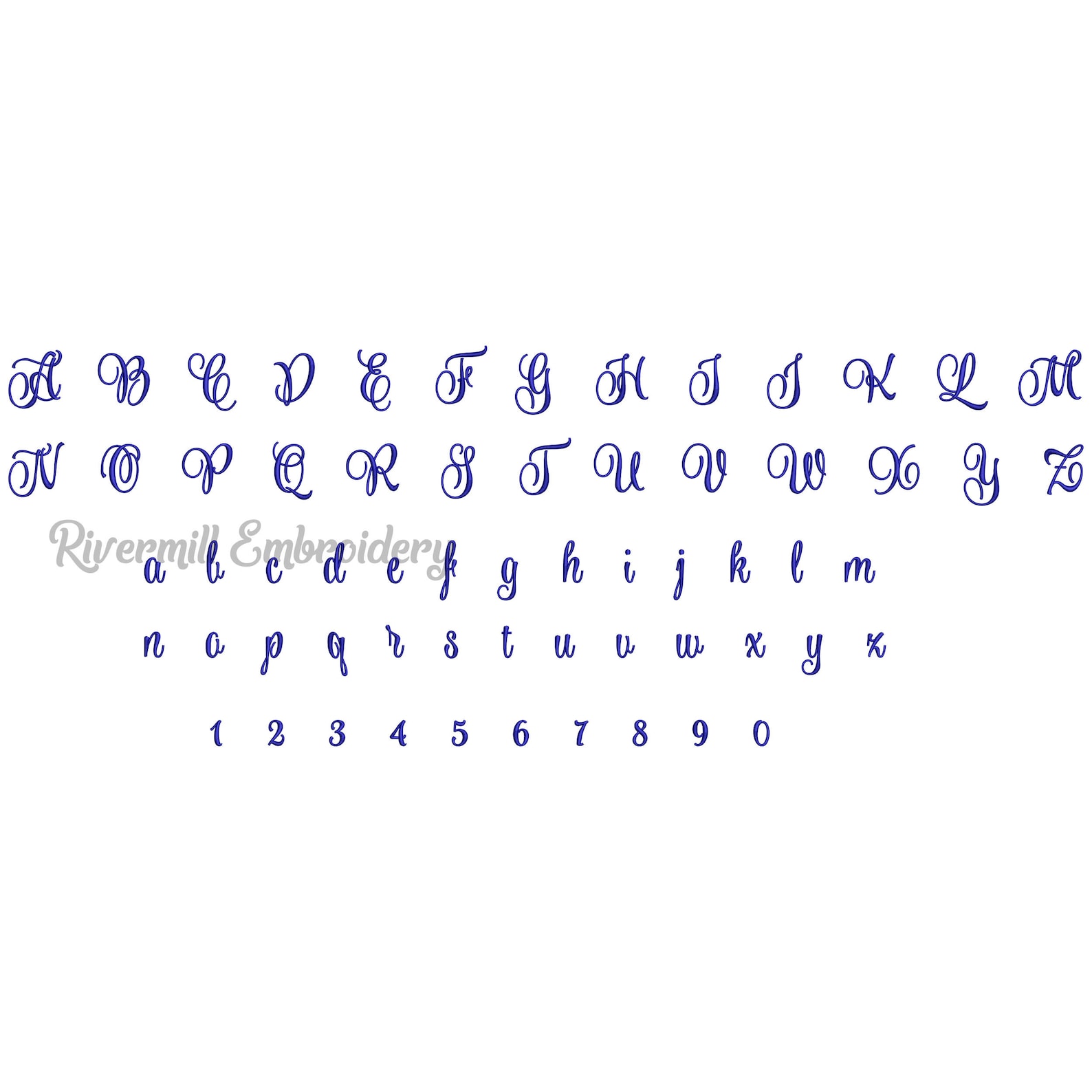 Emma Script Machine Embroidery Font Monogram Alphabet - 3 Sizes - BX ...
