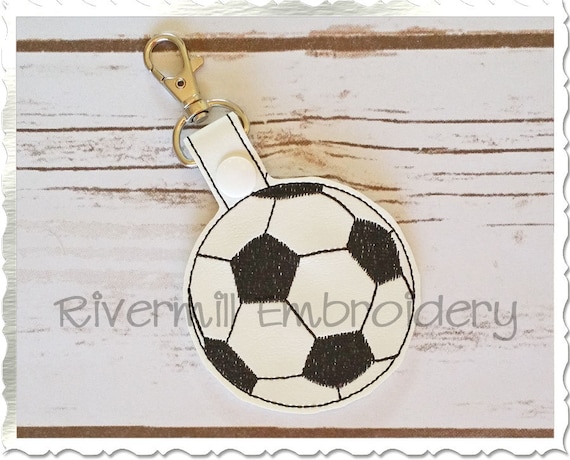 Soccer Ball in the Hoop Snap Tab Key Fob Machine Embroidery - Etsy