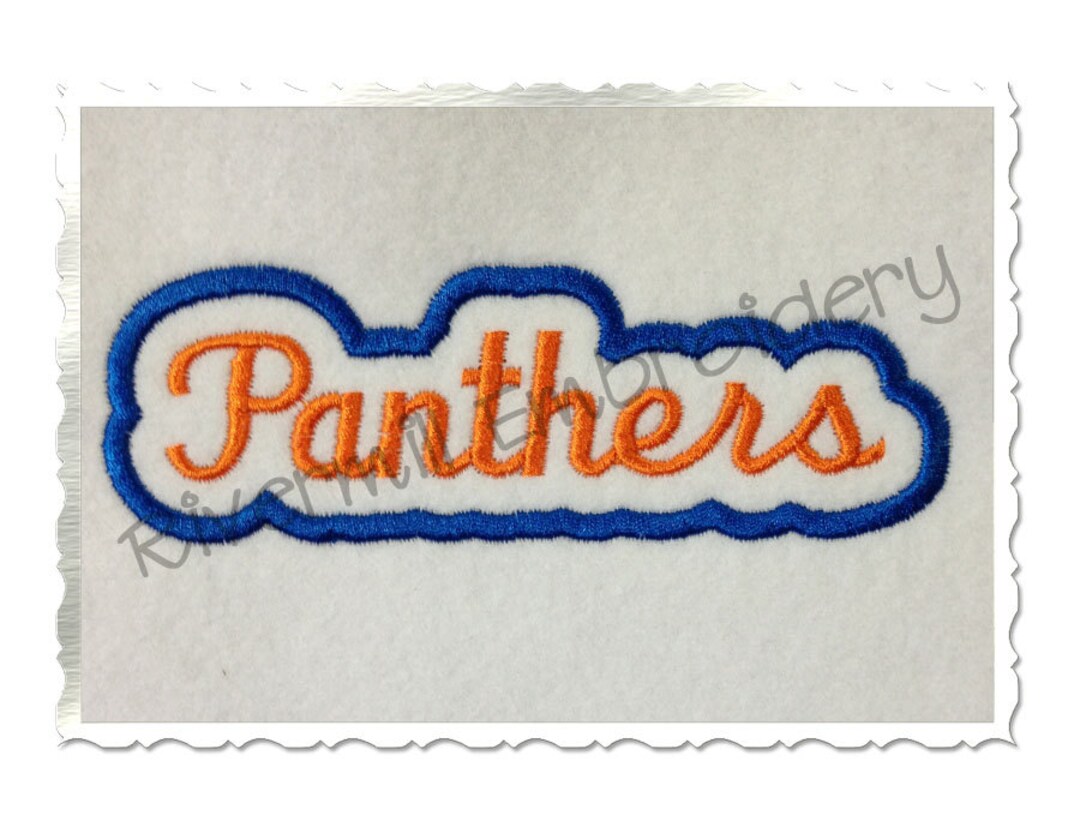Applique Panthers Team Name Machine Embroidery Design 4 - Etsy