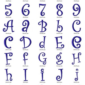 Curlz Machine Embroidery Font Monogram Alphabet - 3 Sizes - BX Files ...