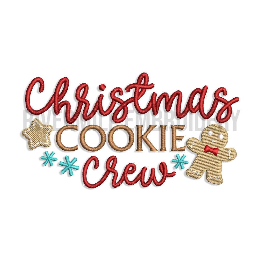 Christmas Cookie Crew Machine Embroidery Design - 3 Sizes - Etsy