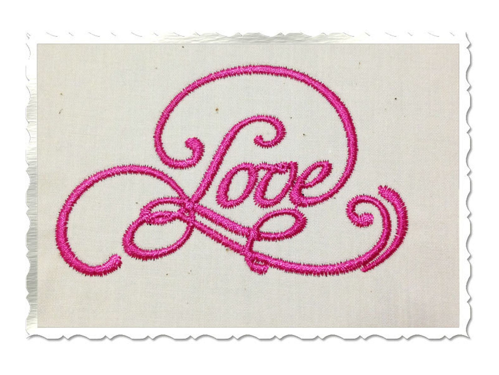 Elegant "love" Machine Embroidery Word Design - 5 Sizes - Etsy