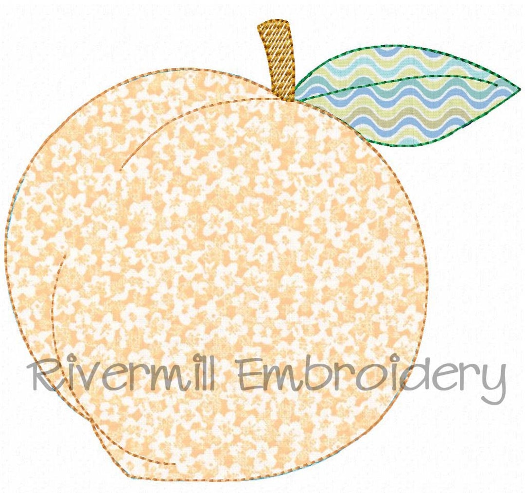 Raggy Applique Peach Machine Embroidery Design - 4 Sizes - Instant ...