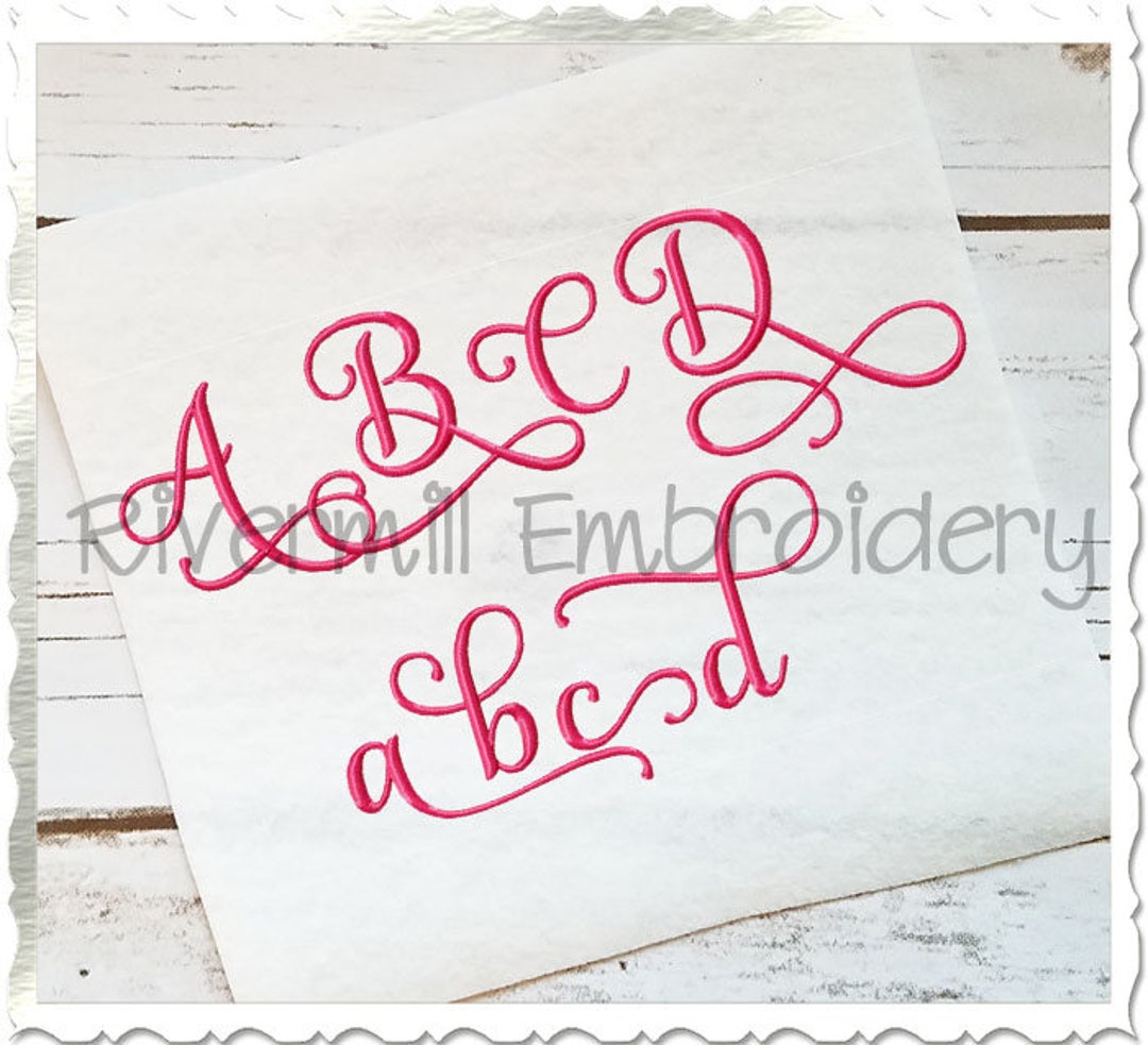1 1/2" Size - Samantha Script Alternate Set 1 Machine Embroidery Font ...