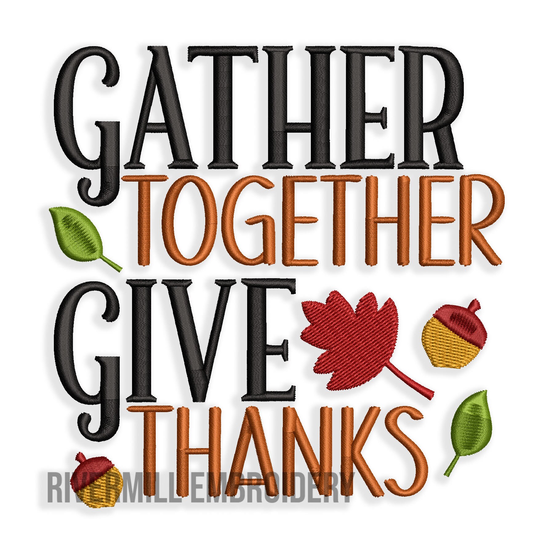 Gather Together Give Thanks Thanksgiving Machine Embroidery Design - Etsy