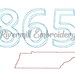 TN 865 Area Code Raggy Applique Machine Embroidery Design 4 Sizes - Etsy