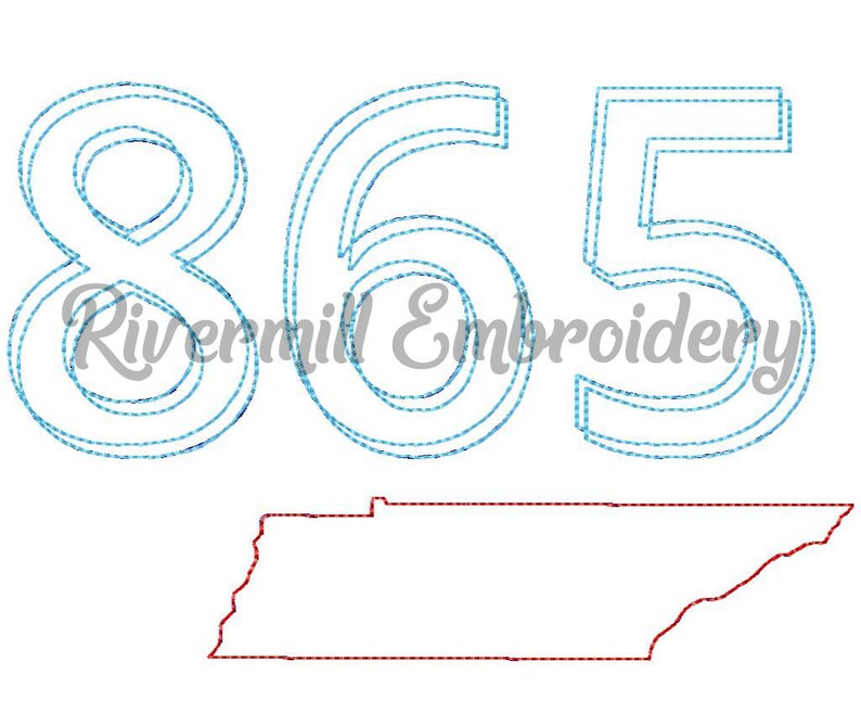 TN 865 Area Code Raggy Applique Machine Embroidery Design 4 - Etsy