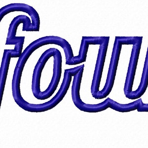 Applique Word "four" Machine Embroidery Design - 3 Sizes - Instant ...