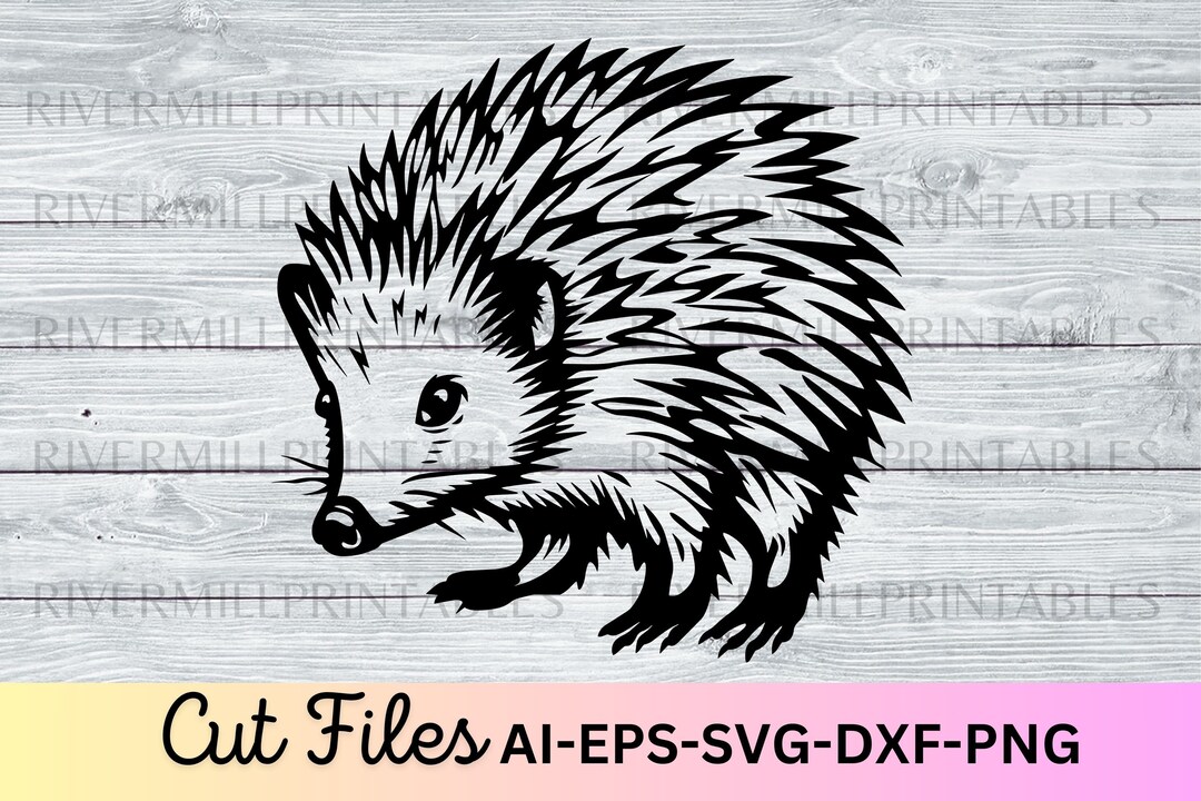Cute Hedgehog SVG EPS Cut File Cricut Silhouette Stencil Vector Laser ...