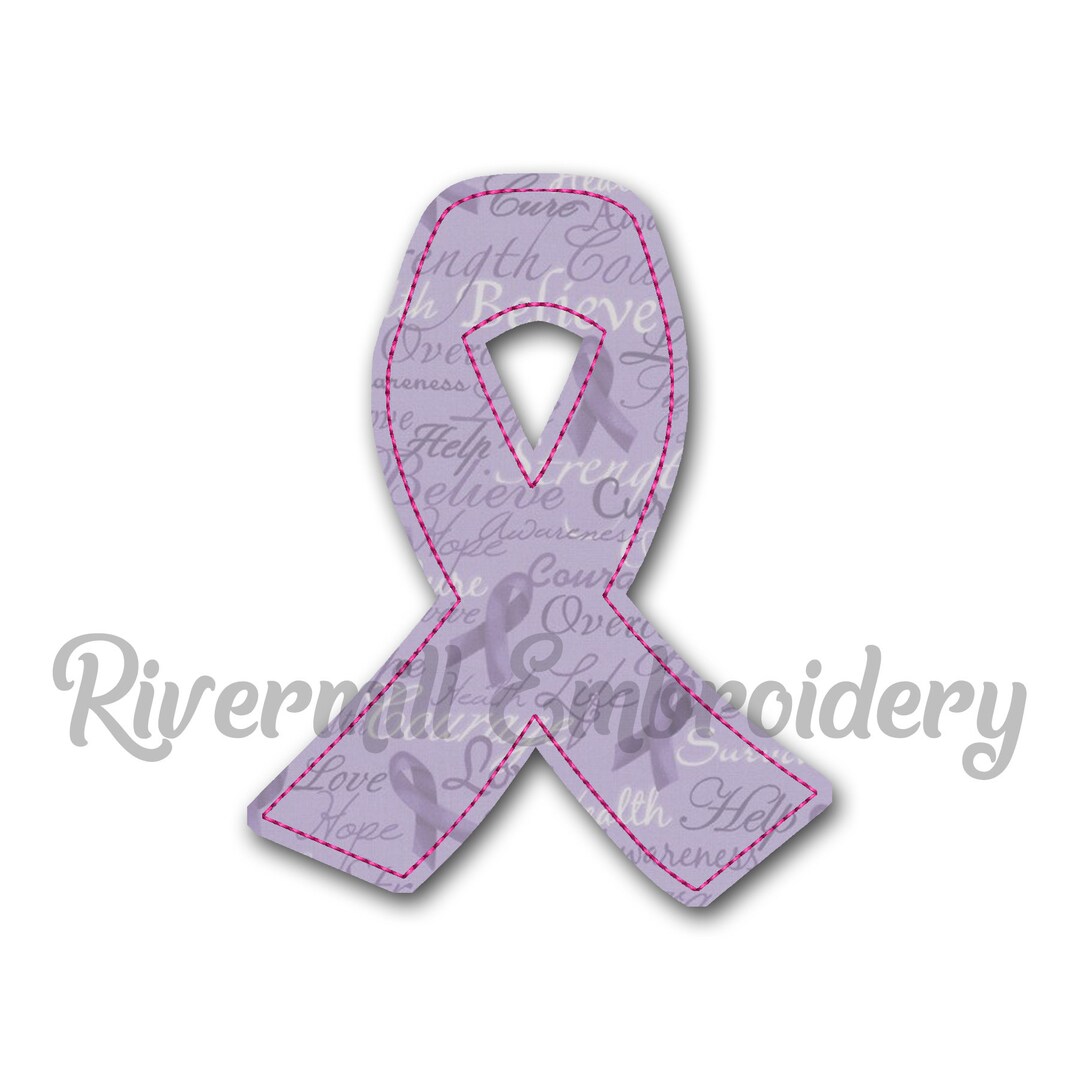 Raggy Applique Awareness Ribbon Machine Embroidery Design - 4 Sizes ...