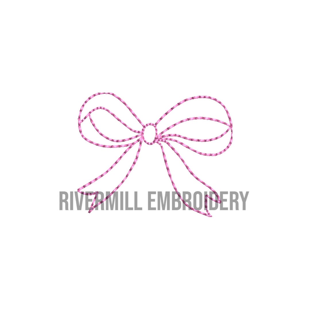 Mini Bean Stitch Bow Machine Embroidery Design #1 - Instant Download ...