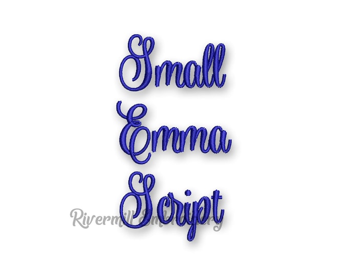 Small Emma Script Machine Embroidery Font Monogram Alphabet - Etsy
