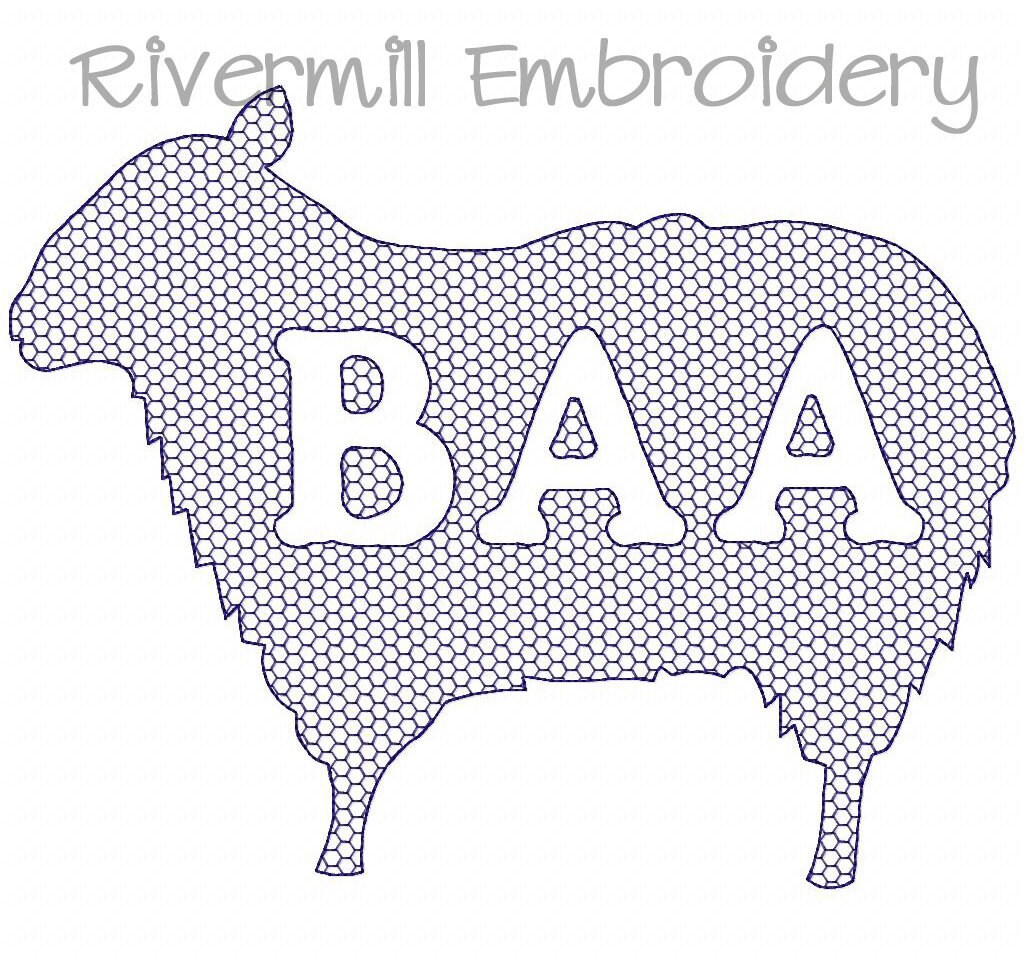 Sheep Machine Embroidery Design - 4 Sizes - Instant Download PES DST ...
