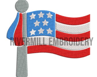 Mini American Flag Machine Embroidery Design-instant DOWNLOAD - Etsy