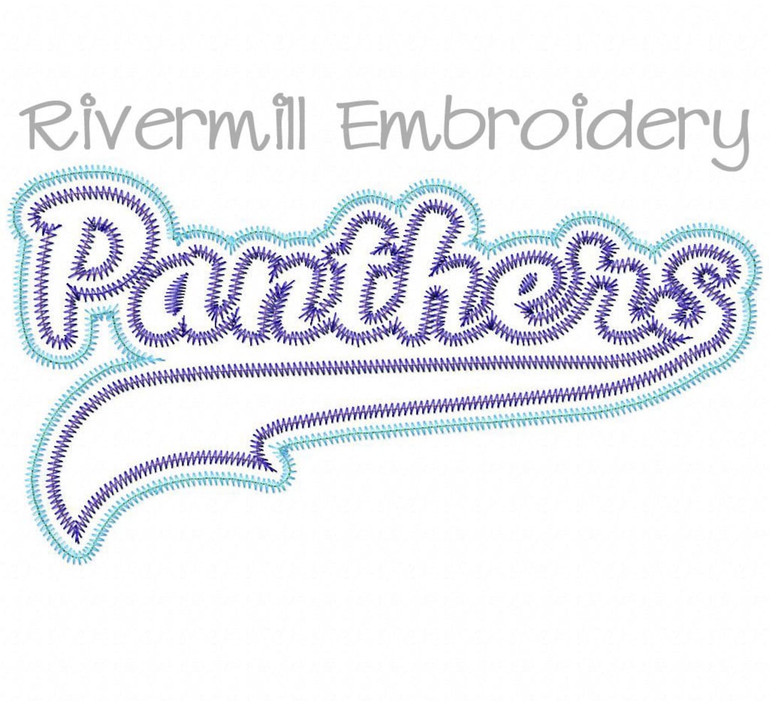 Zig Zag Double Applique Panthers Machine Embroidery Design - 4 Sizes ...