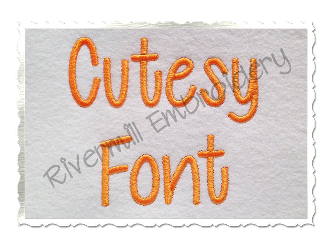 Cutesy Machine Embroidery Font Alphabet - 1 1/2" Inch Size ONLY - BX ...