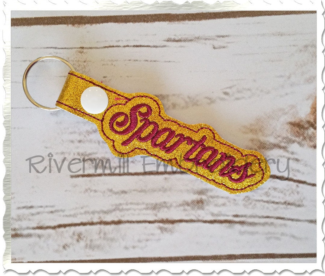 Spartans in the Hoop Snap Tab Key Fob Machine Embroidery Design - Etsy
