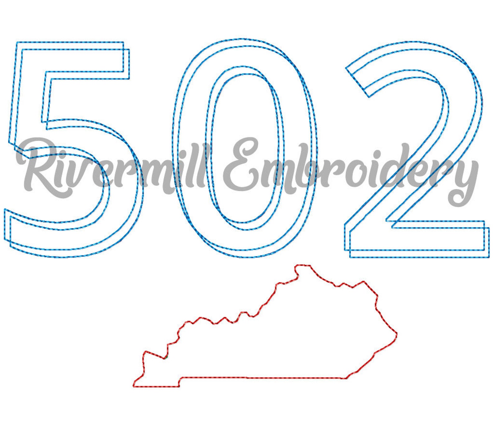 KY 502 Area Code Raggy Applique Machine Embroidery Design 4 - Etsy