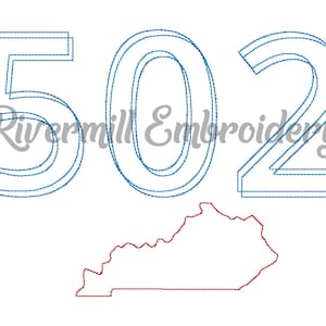 KY 502 Area Code Raggy Applique Machine Embroidery Design 4 Sizes - Etsy