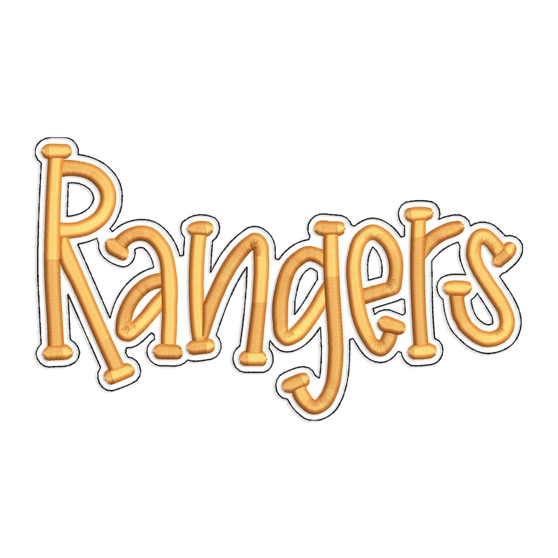 Rangers With a Bean Stitch Outline Machine Embroidery Design - 5 Sizes ...