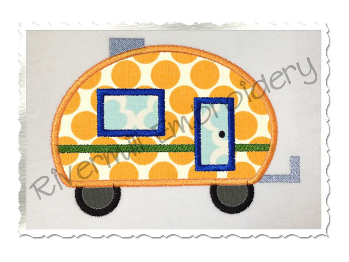 Applique Camper Machine Embroidery Design 4 Sizes - Etsy