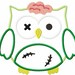 Applique Zombie Owl Machine Embroidery Design 4 Sizes - Etsy