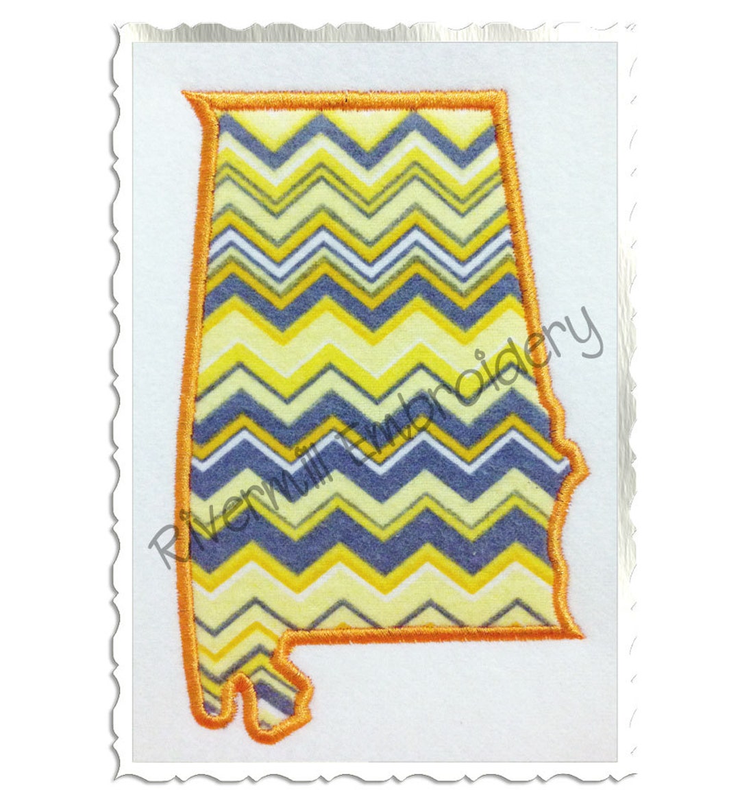 State of Alabama Applique Machine Embroidery Design - 4 Sizes - Instant ...