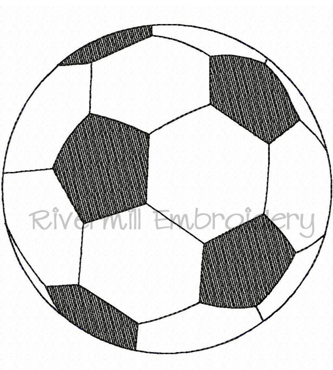 Raggy Applique Sketch Soccer Ball Machine Embroidery Design - 4 Sizes ...