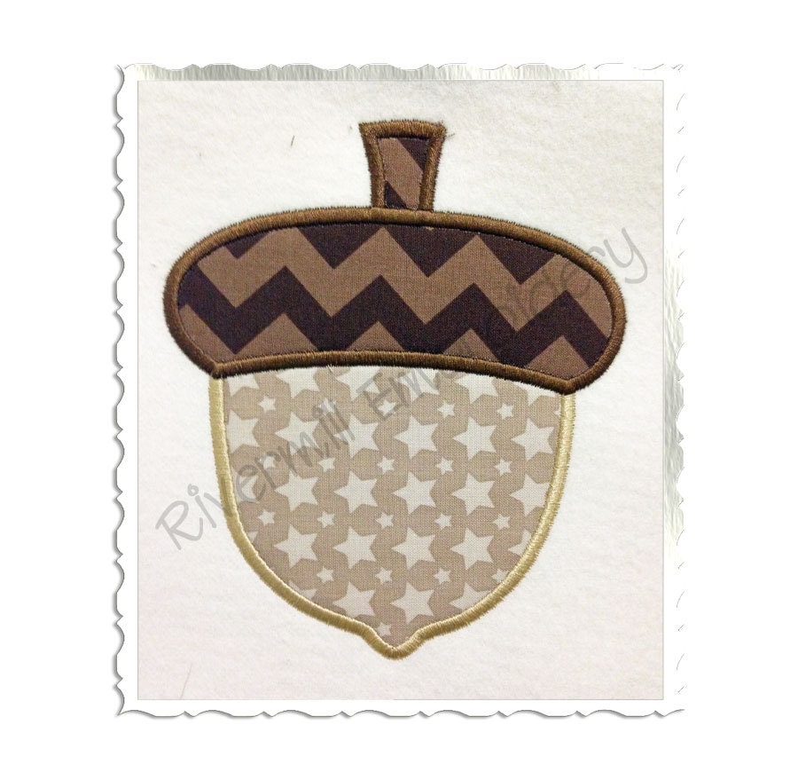 Applique Acorn Machine Embroidery Design 4 Sizes | Etsy