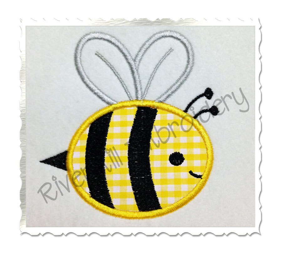 Bee Applique Machine Embroidery Design 4 Sizes - Etsy