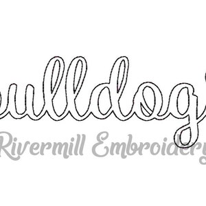 Bulldogs Script Raggy Applique Machine Embroidery Design - 4 Sizes ...