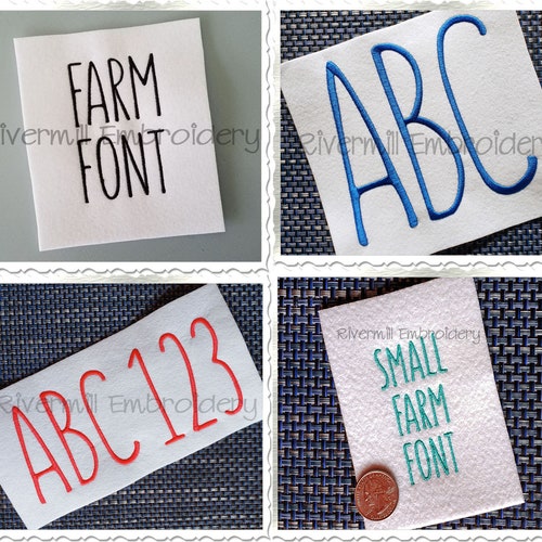 Farm Style Machine Embroidery Font Monogram Alphabet 3 Sizes - Etsy