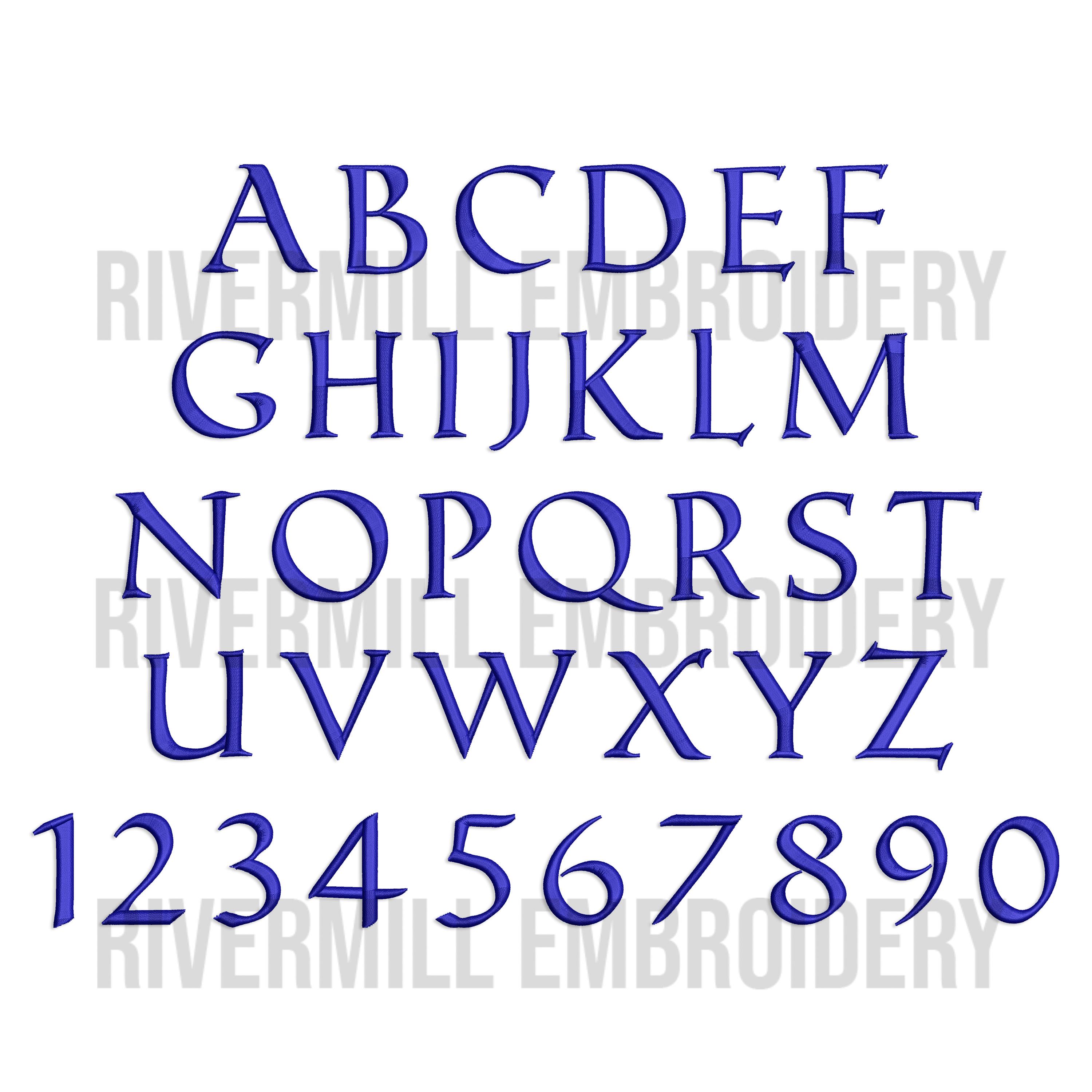 Roman Machine Embroidery Font Monogram Alphabet - 3 Sizes 1" 1.5" 2 ...